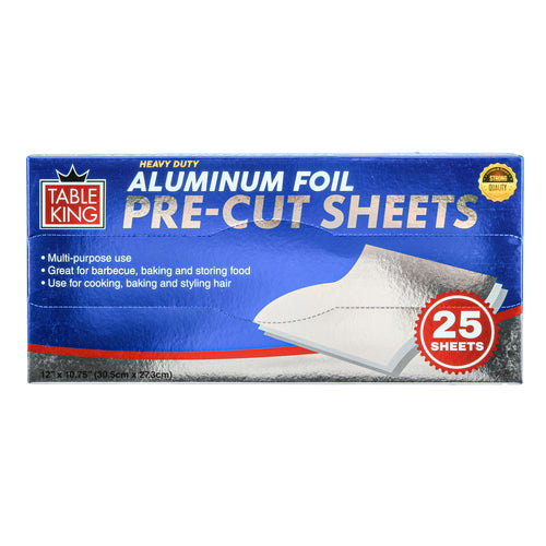 TABLE KING ALUMINUM FOIL PRE-CUT SHEETS 24/25ct (SKU #93138 ...